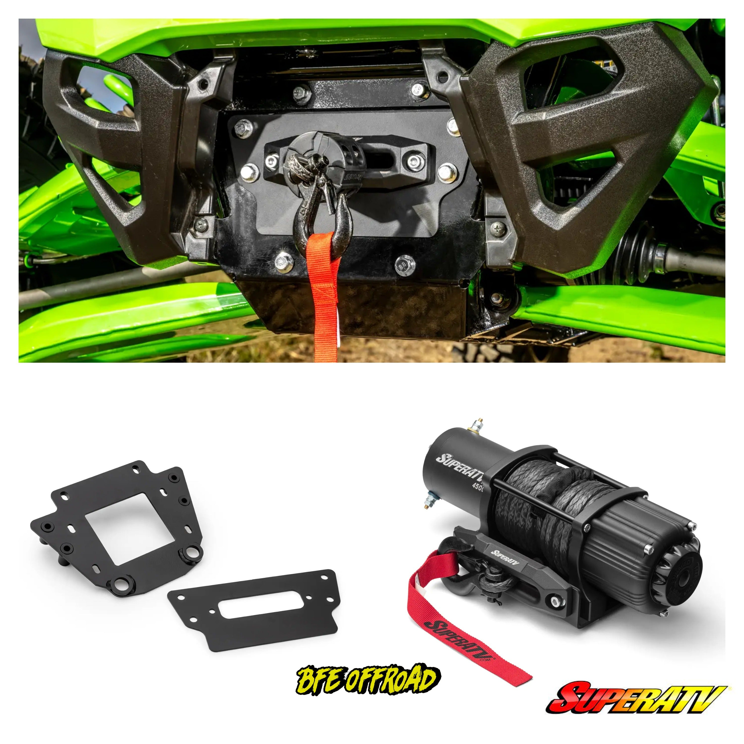 SuperATV KAWASAKI TERYX 4 / 5 H2 Supercharged 2026+ 4500LB Winch & Mou – BFE Offroad
