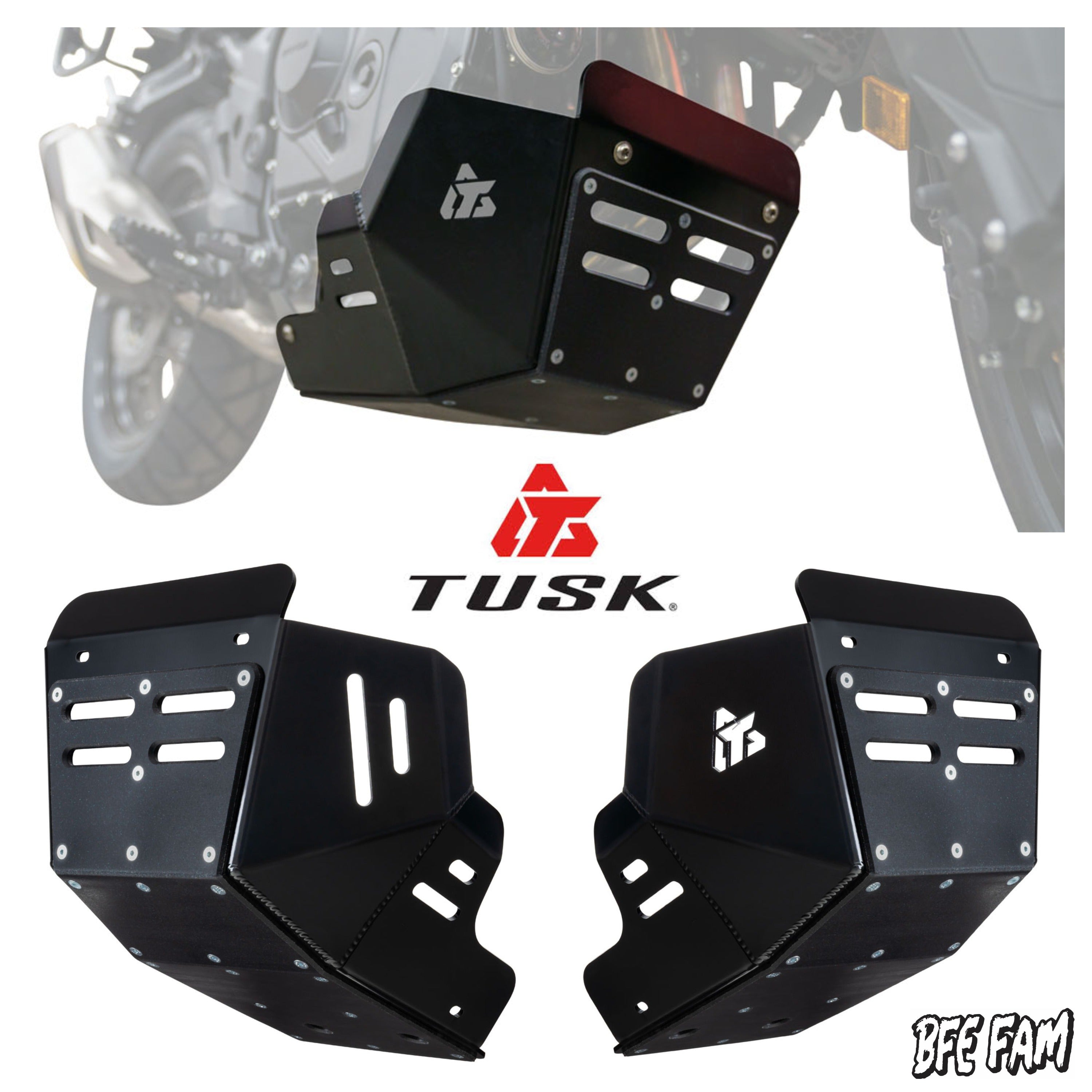 Tusk Quiet Glide Adventure Skid Plate Black HONDA TRANSALP 750 XL750 2 ...